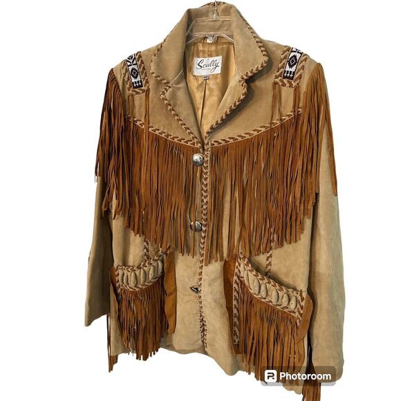 Scully | Jackets & Coats | Vtg Scully Southwestern Beaded Fringe ...